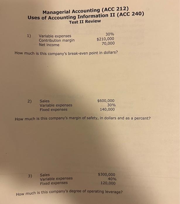 Solved Managerial Accounting (ACC 212) Uses of Accounting | Chegg.com