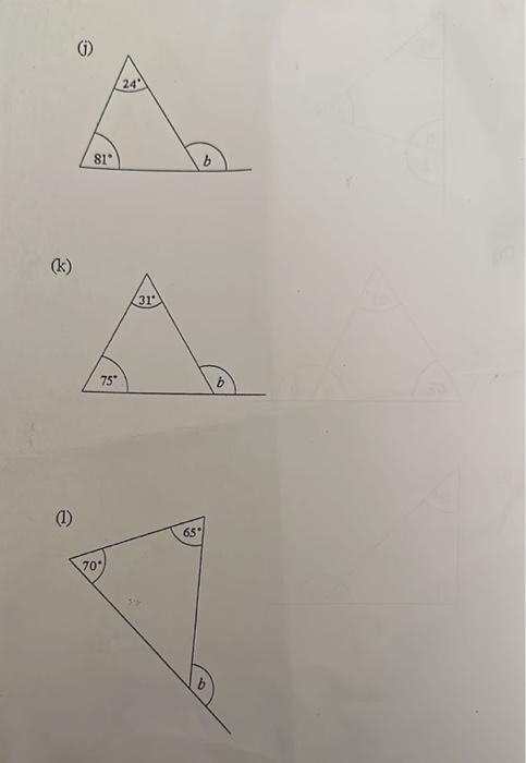 Solved Find the size of the angles marked with a letter in | Chegg.com