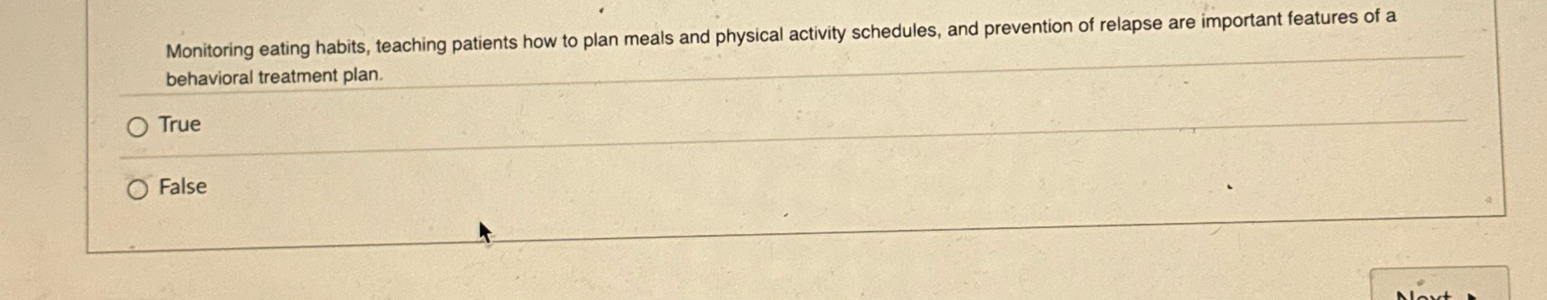 Solved Monitoring eating habits, teaching patients how to | Chegg.com