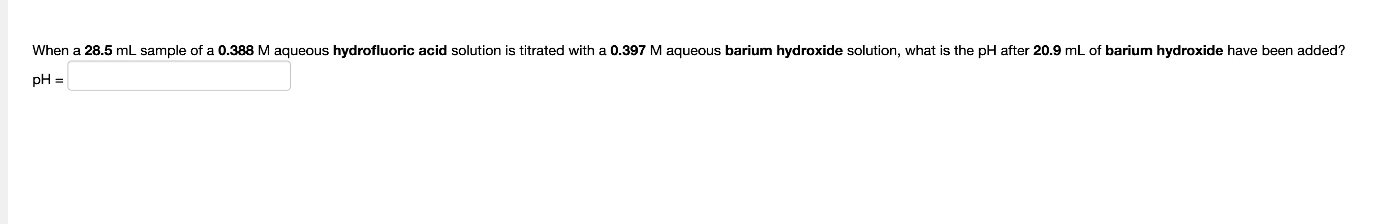 Solved When a 28.5 ﻿mL sample of a 0.388 ﻿M aqueous | Chegg.com