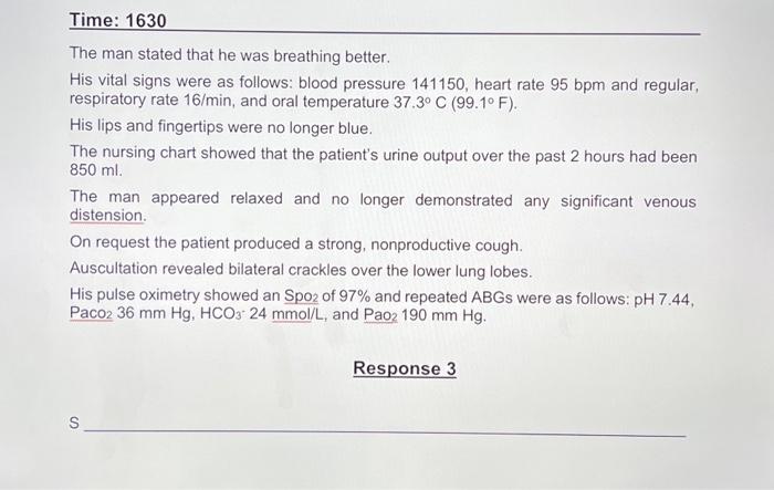 Solved Case Study Pulmonary Edema ADMITTING HISTORY A | Chegg.com