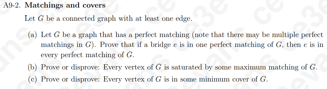 Solved A9-2. ﻿Matchings and coversLet G ﻿be a connected | Chegg.com