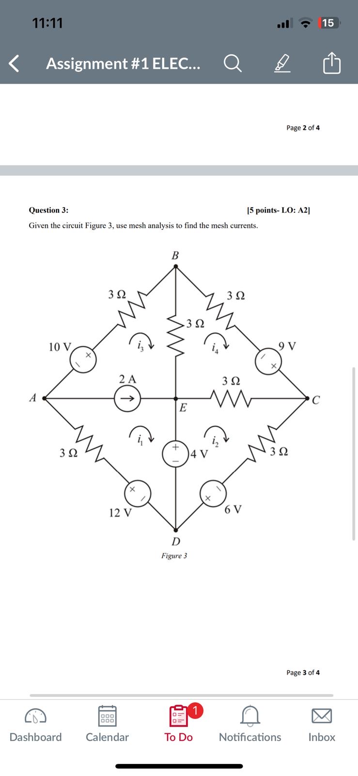 Solved 11:1115Assignment #1 ﻿ELEC...Page 2 ﻿of 4Question | Chegg.com