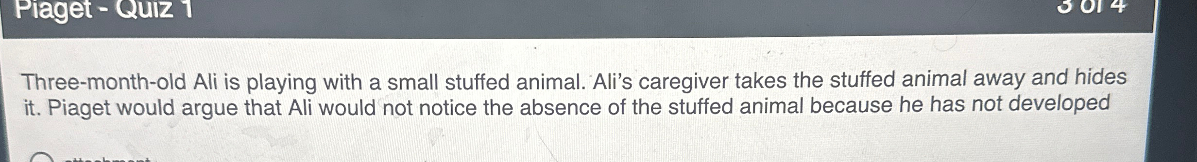 Solved Three-month-old Ali is playing with a small stuffed | Chegg.com