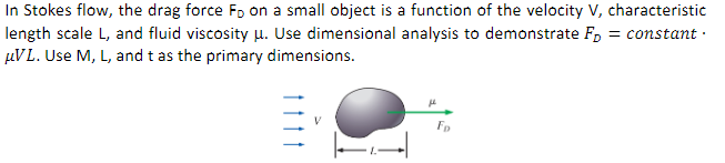 Solved by an EXPERT In Stokes flow, the drag force F_(D) ﻿on a small ...