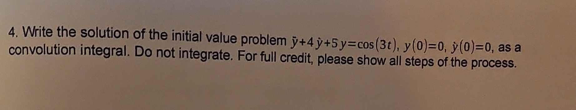 Solved Write the solution of the initial value problem | Chegg.com
