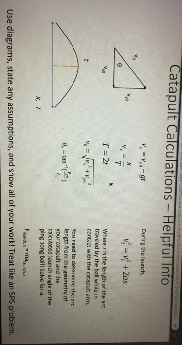 Solved I am currently doing a catapult project for physics. | Chegg.com