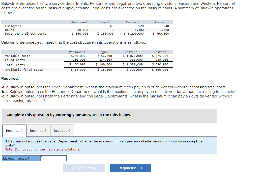 Baldwin Enterprises has two service departments, | Chegg.com