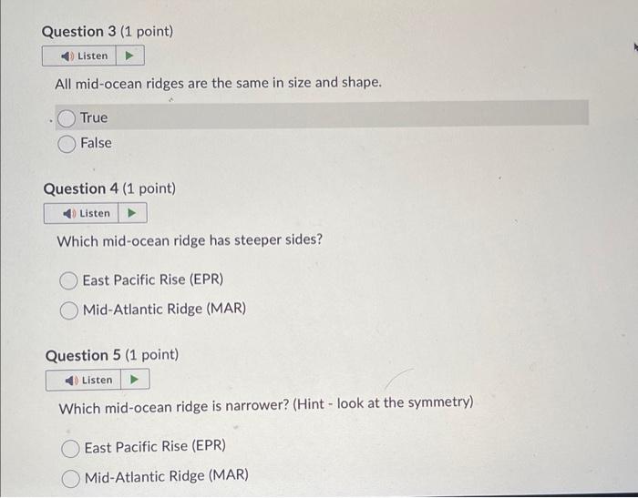 Solved Comparing Mid-Ocean Ridges in Different Ocean Basins | Chegg.com