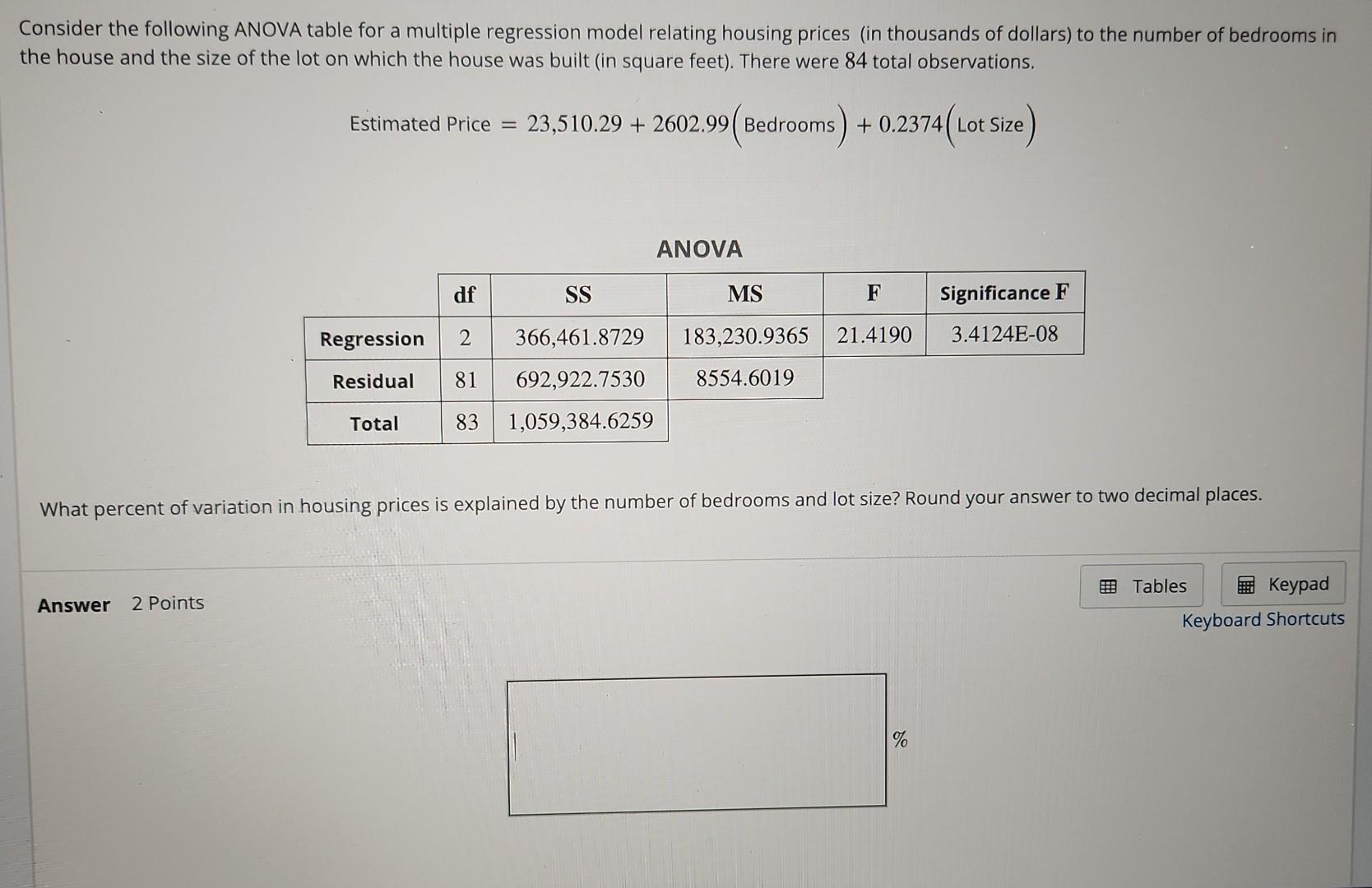 Solved Consider the following ANOVA table for a multiple | Chegg.com