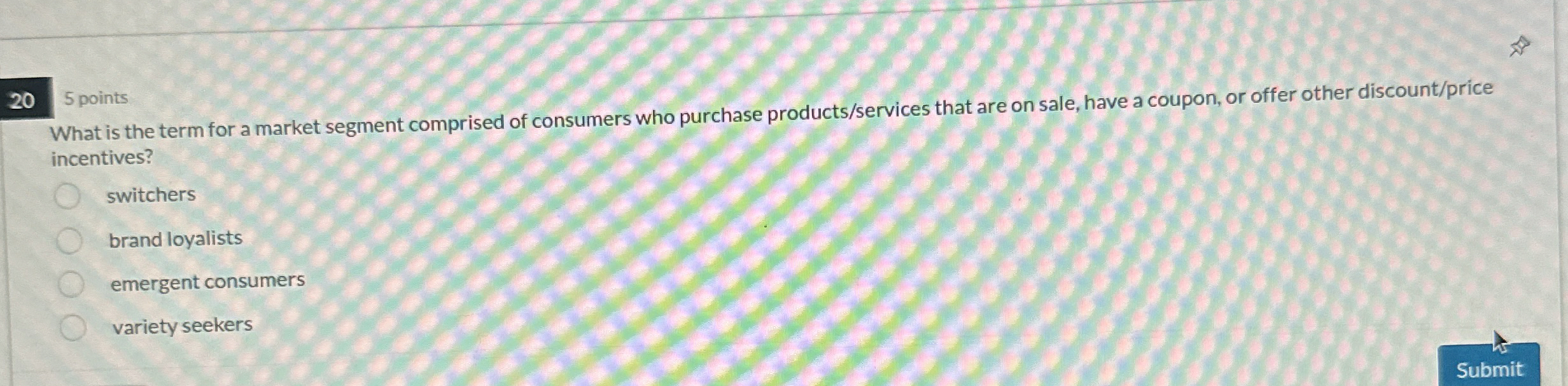Solved 205 ﻿pointsWhat is the term for a market segment | Chegg.com