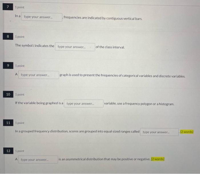 Solved 1 point A graph with a great preponderance of low | Chegg.com