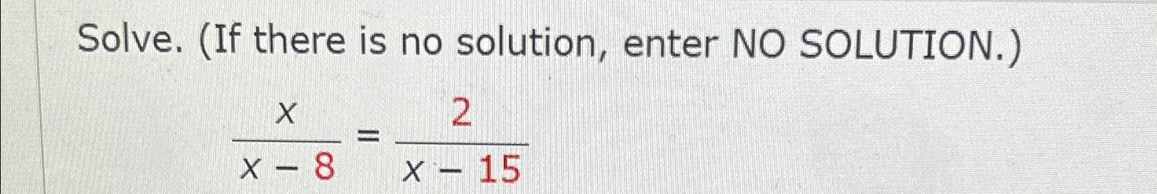 Solved Solve. (If there is no solution, enter NO | Chegg.com