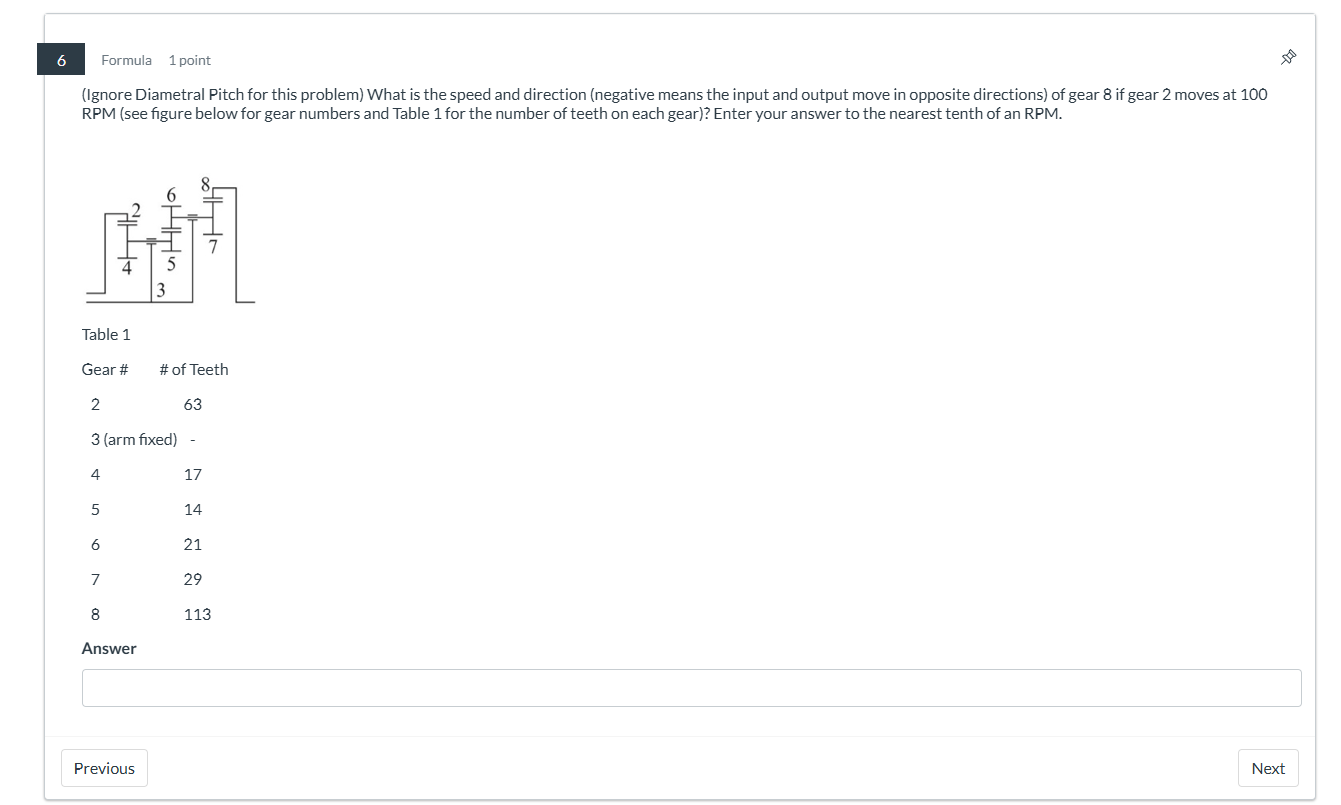 Solved (Ignore Diametral Pitch for this problem) ﻿What is | Chegg.com