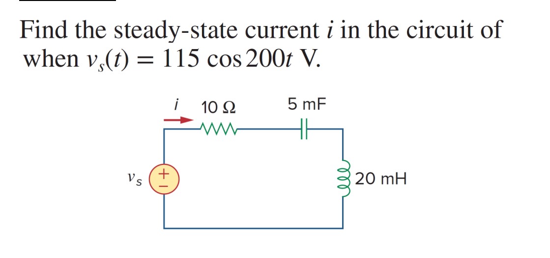 Solved Find the steady-state current i ﻿in the circuit | Chegg.com
