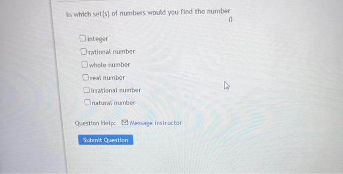 Solved In which set(s) of numbers would you find the number | Chegg.com