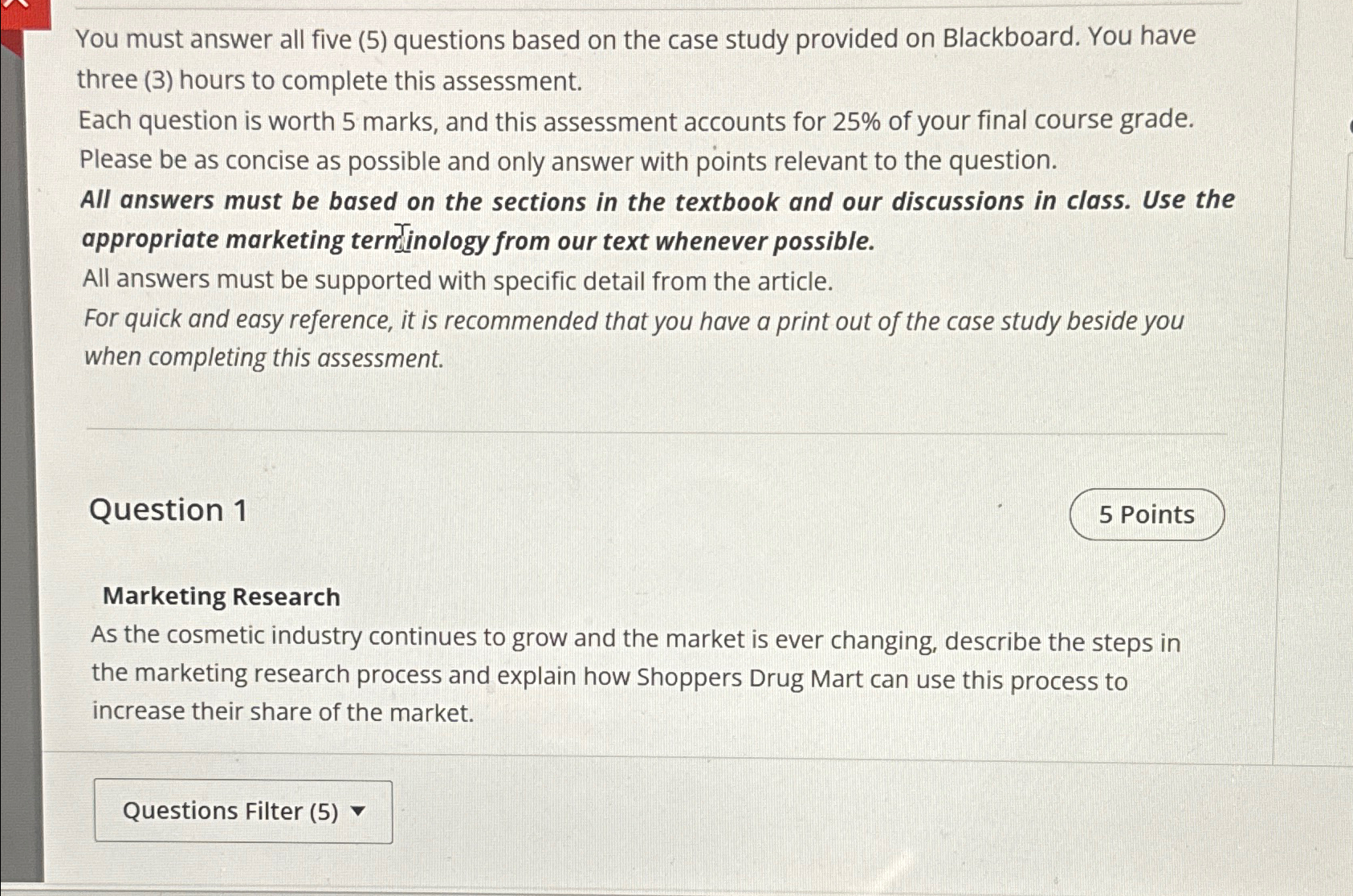 Solved You must answer all five (5) ﻿questions based on the | Chegg.com