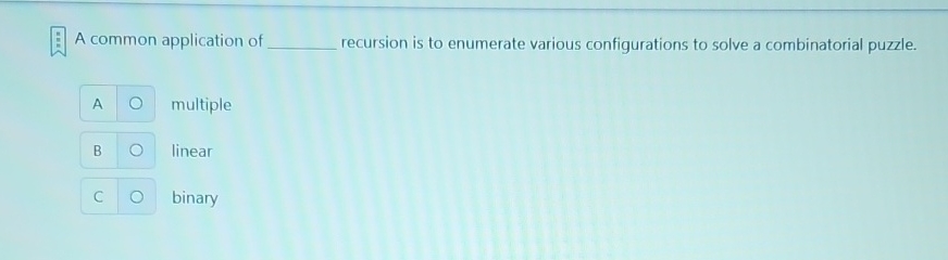 Solved A common application of recursion is to enumerate | Chegg.com