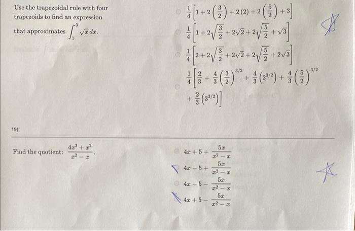 Solved Use the trapezoidal rule with four trapezoids to find | Chegg.com