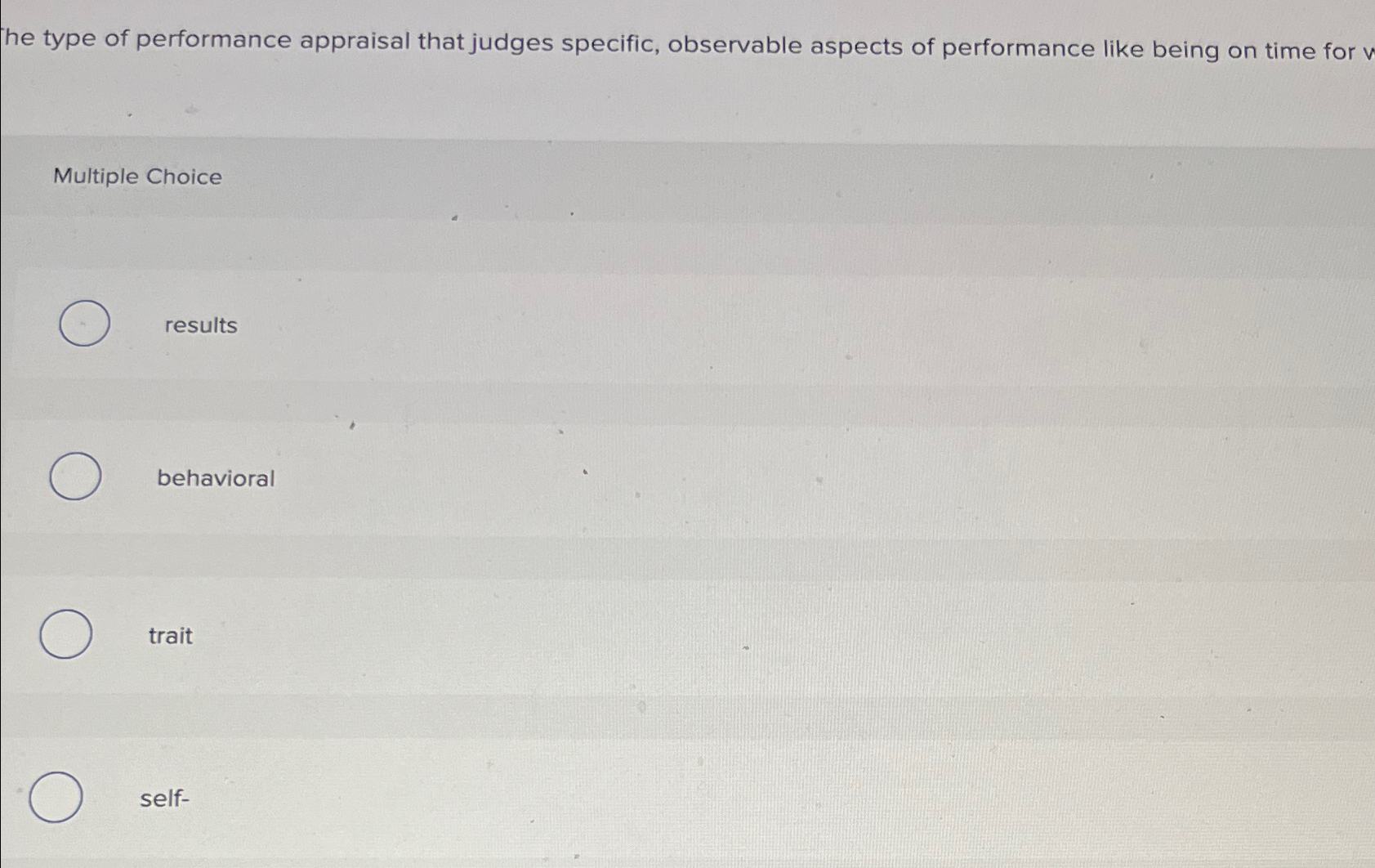 Solved The type of performance appraisal that judges | Chegg.com