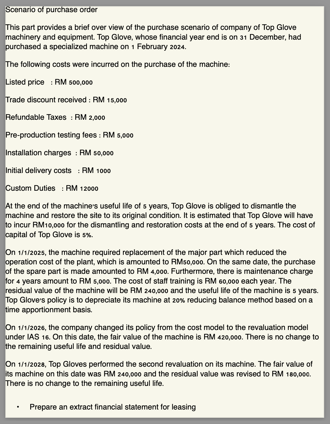 Question: Write an extract of financial statement | Chegg.com