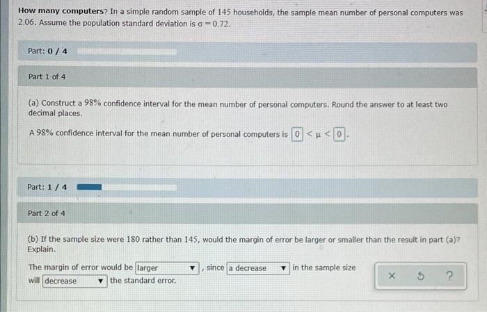 Solved How many computers? In a simple random sample of 145 | Chegg.com