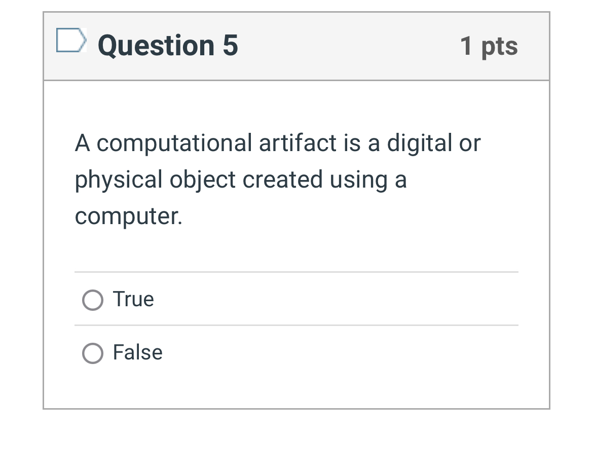 Solved Question 51 ﻿ptsA computational artifact is a digital | Chegg.com