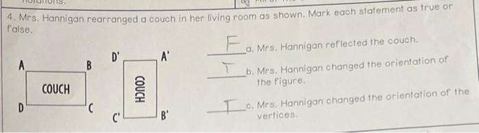 Solved 4. Mrs. Hannigan rearranged a couch in her living | Chegg.com