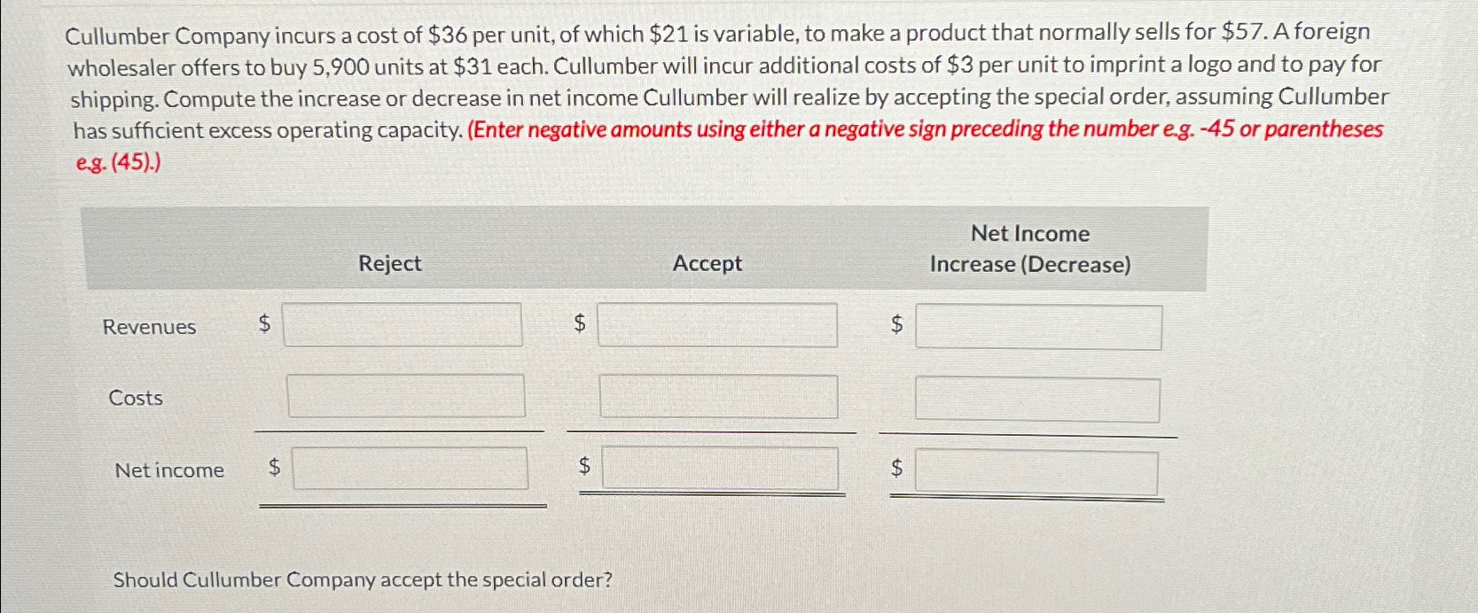 Solved Cullumber Company incurs a cost of $36 ﻿per unit, of | Chegg.com