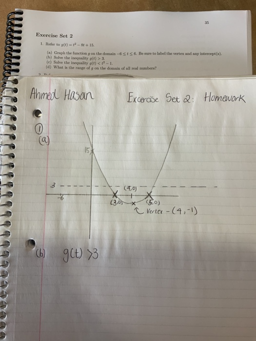 Solved Exercise Set 2 1. Refer to g(t) - 80+ 15. (a) Graph | Chegg.com