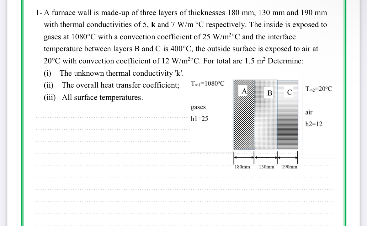 Solved (ii) ﻿The overall heat transfer | Chegg.com