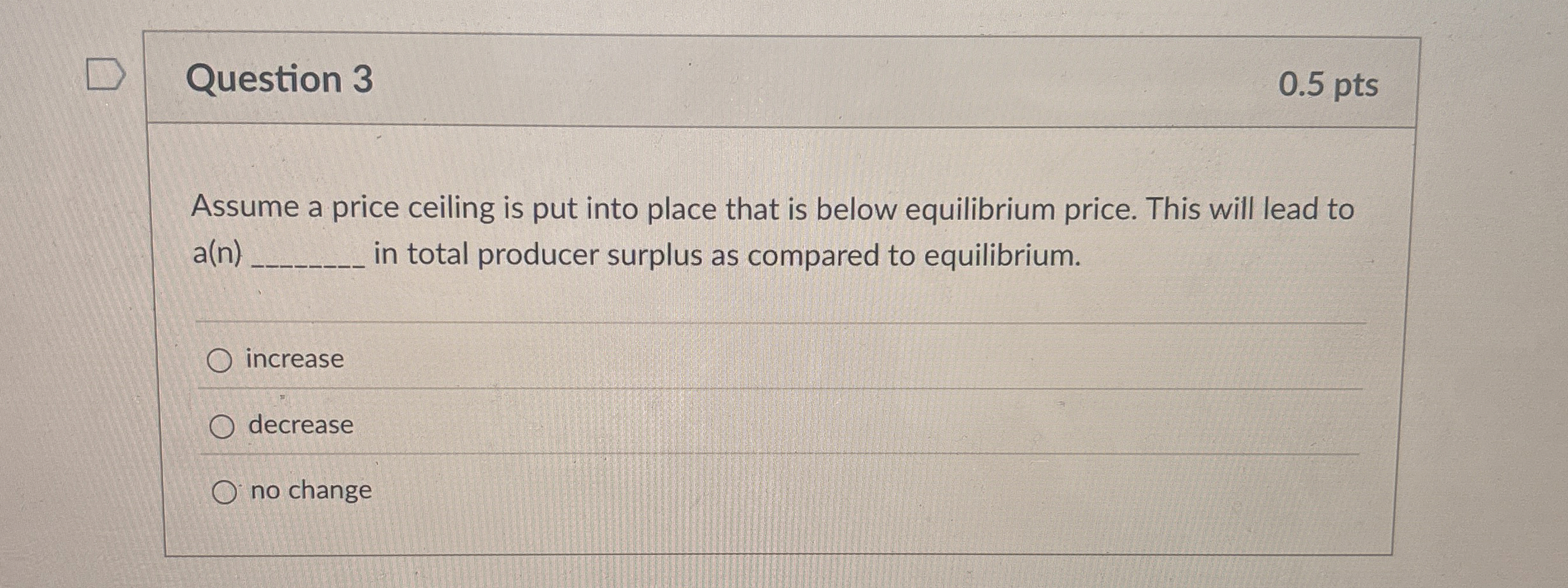 Solved Question 3Assume a price ceiling is put into place | Chegg.com