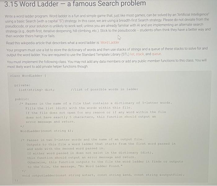 Solved Write a word ladder program. Word ladder is a fun and | Chegg.com