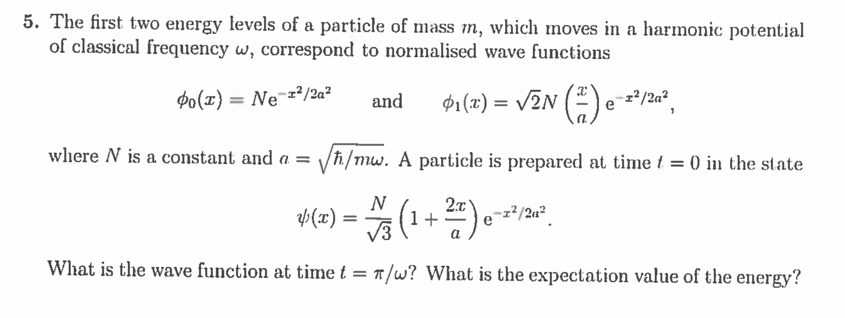 Solved The first two energy levels of a particle of mass m, | Chegg.com