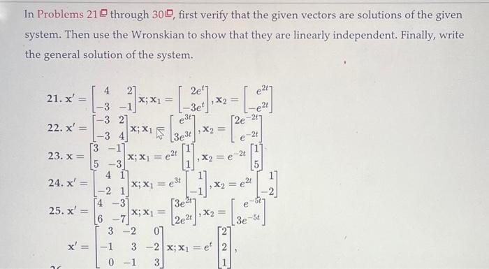 Solved In Problems 21 through 30 , first verify that the | Chegg.com