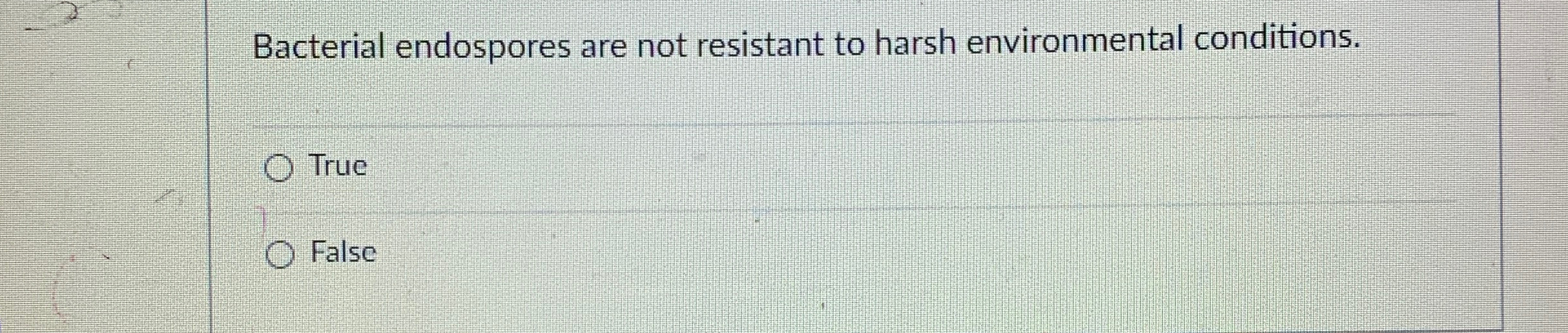 Solved Bacterial endospores are not resistant to harsh | Chegg.com