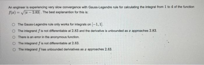Solved An engineer is experiencing very slow convergence | Chegg.com