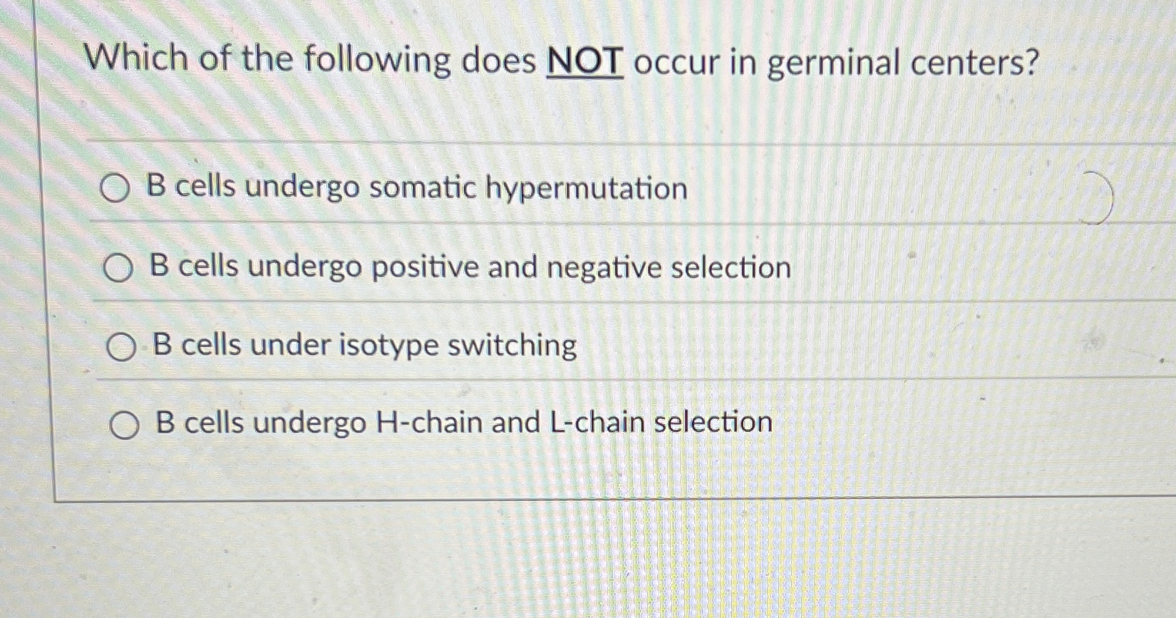 Solved Which of the following does NOT occur in germinal | Chegg.com