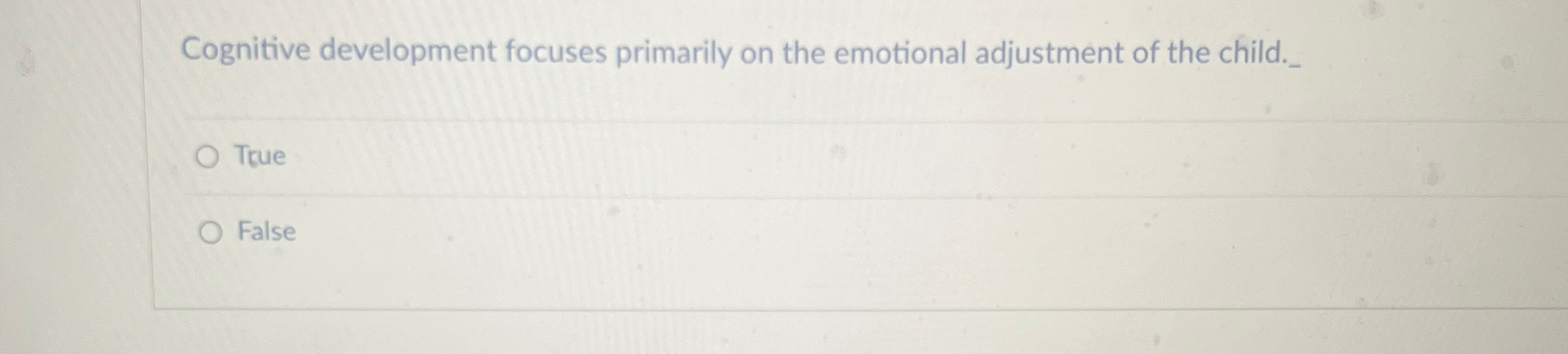 Solved Cognitive development focuses primarily on the | Chegg.com