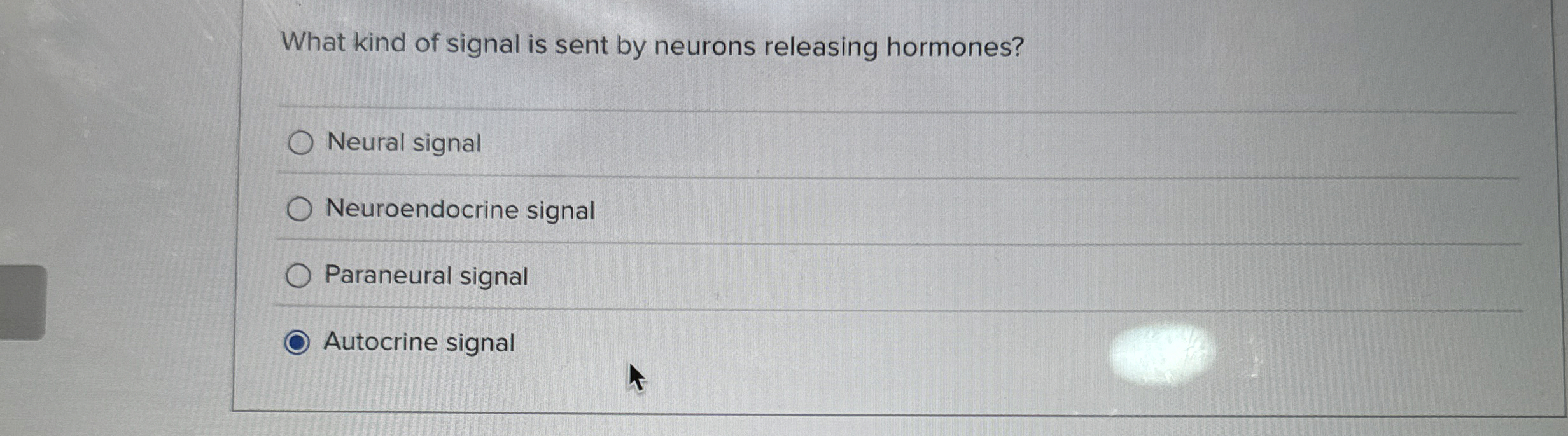 Solved What kind of signal is sent by neurons releasing | Chegg.com