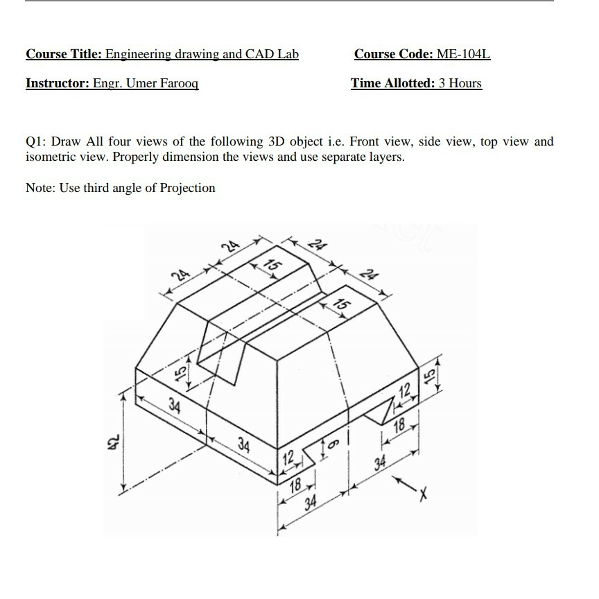 Engineering Drawing 3d Projection