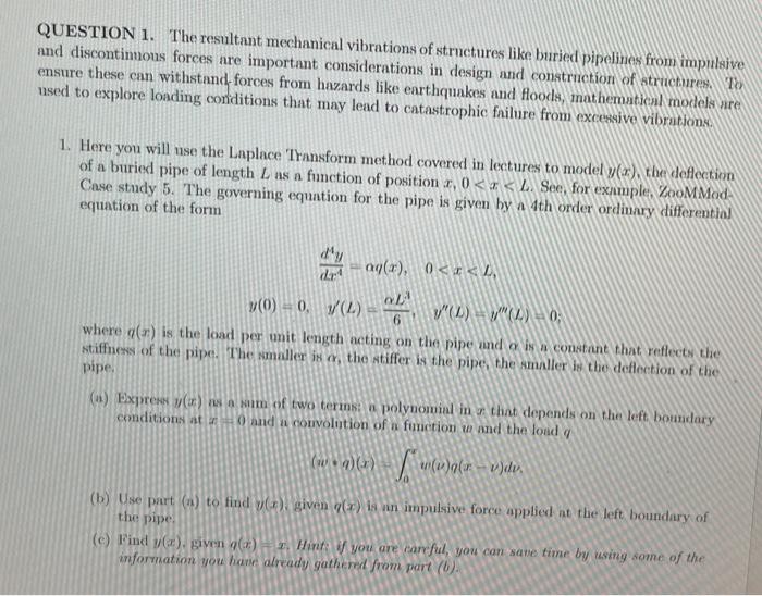 QUESTION 1. The resultant mechanical vibrations of | Chegg.com
