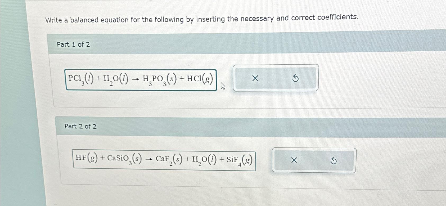 Solved Write a balanced equation for the following by | Chegg.com