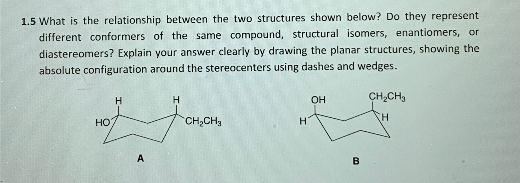 Solved 1.5 ﻿What is the relationship between the two | Chegg.com
