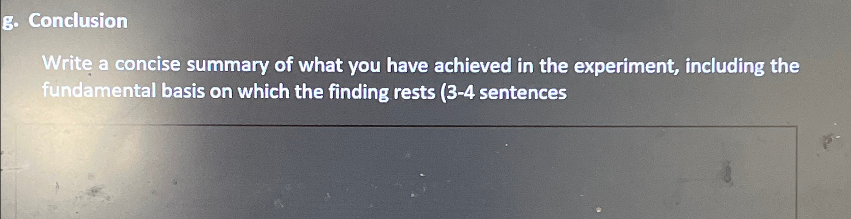 Solved B. ﻿ConclusionWrite a concise summary of what you | Chegg.com