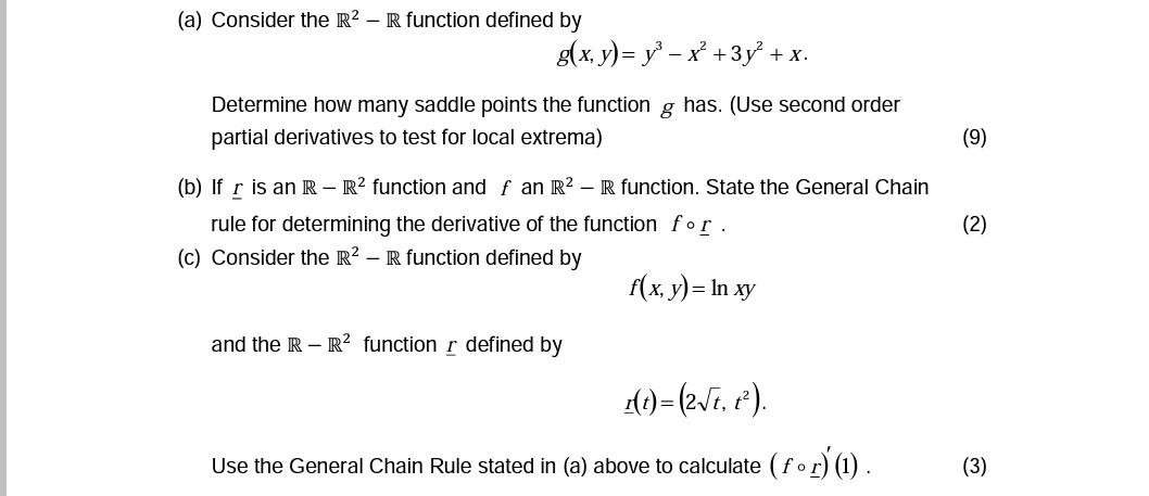 Solved (a) Consider the R2−R function defined by | Chegg.com