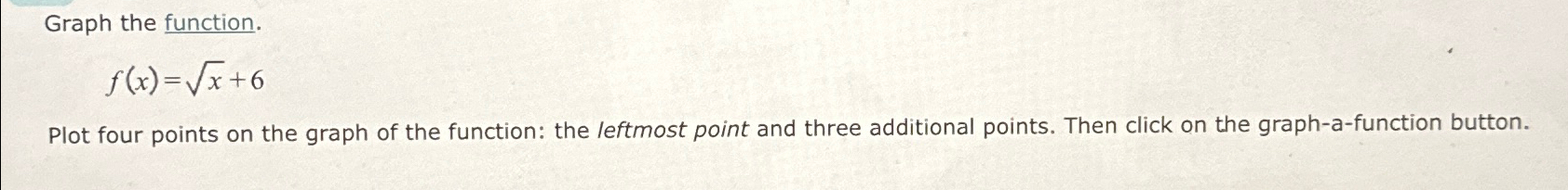 Solved Graph The Functionfxx26plot Four Points On The 