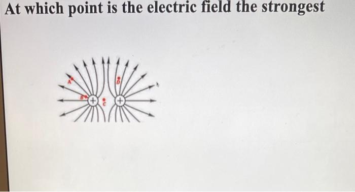 Solved At which point is the electric field the strongest | Chegg.com