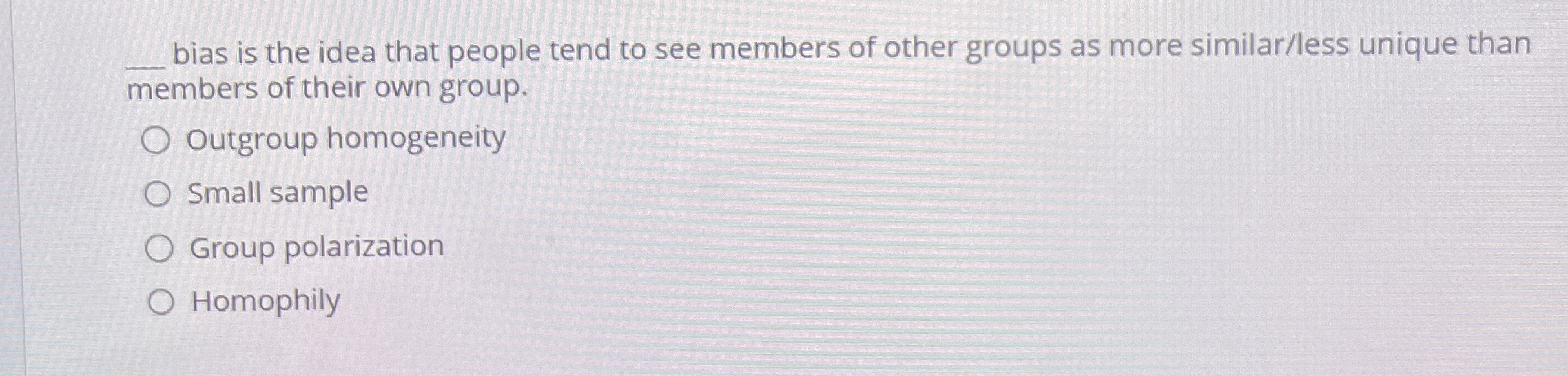 Solved q, ﻿bias is the idea that people tend to see members | Chegg.com