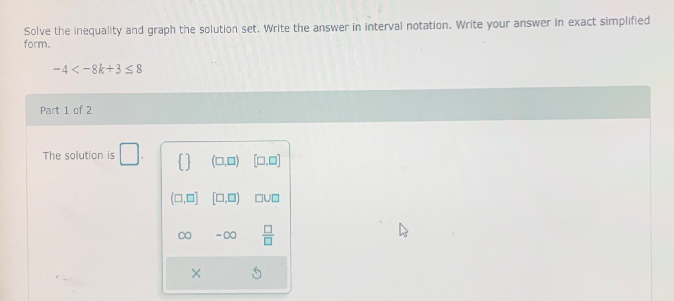 Solved Solve the inequality and graph the solution set. | Chegg.com